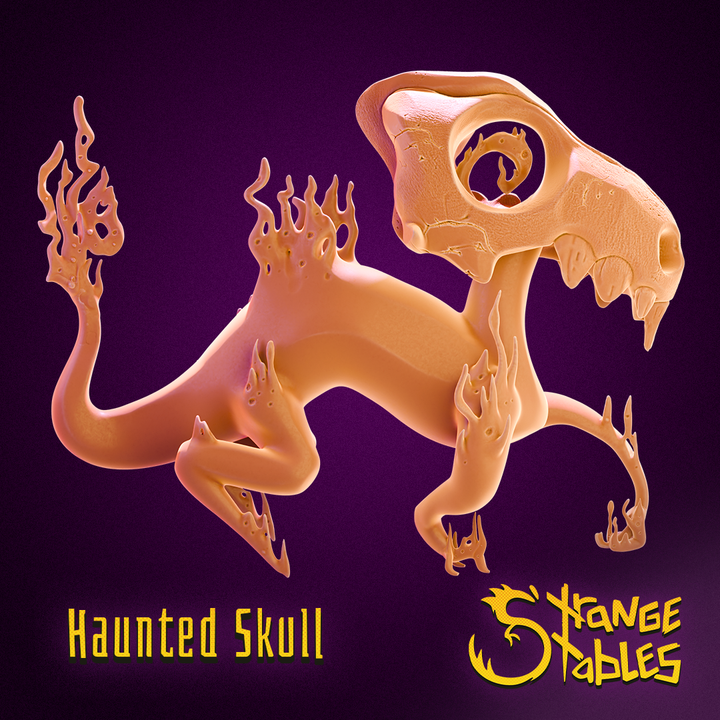 3D Printable Haunted Skull - Beast Spirit by Strange Stables Miniatures